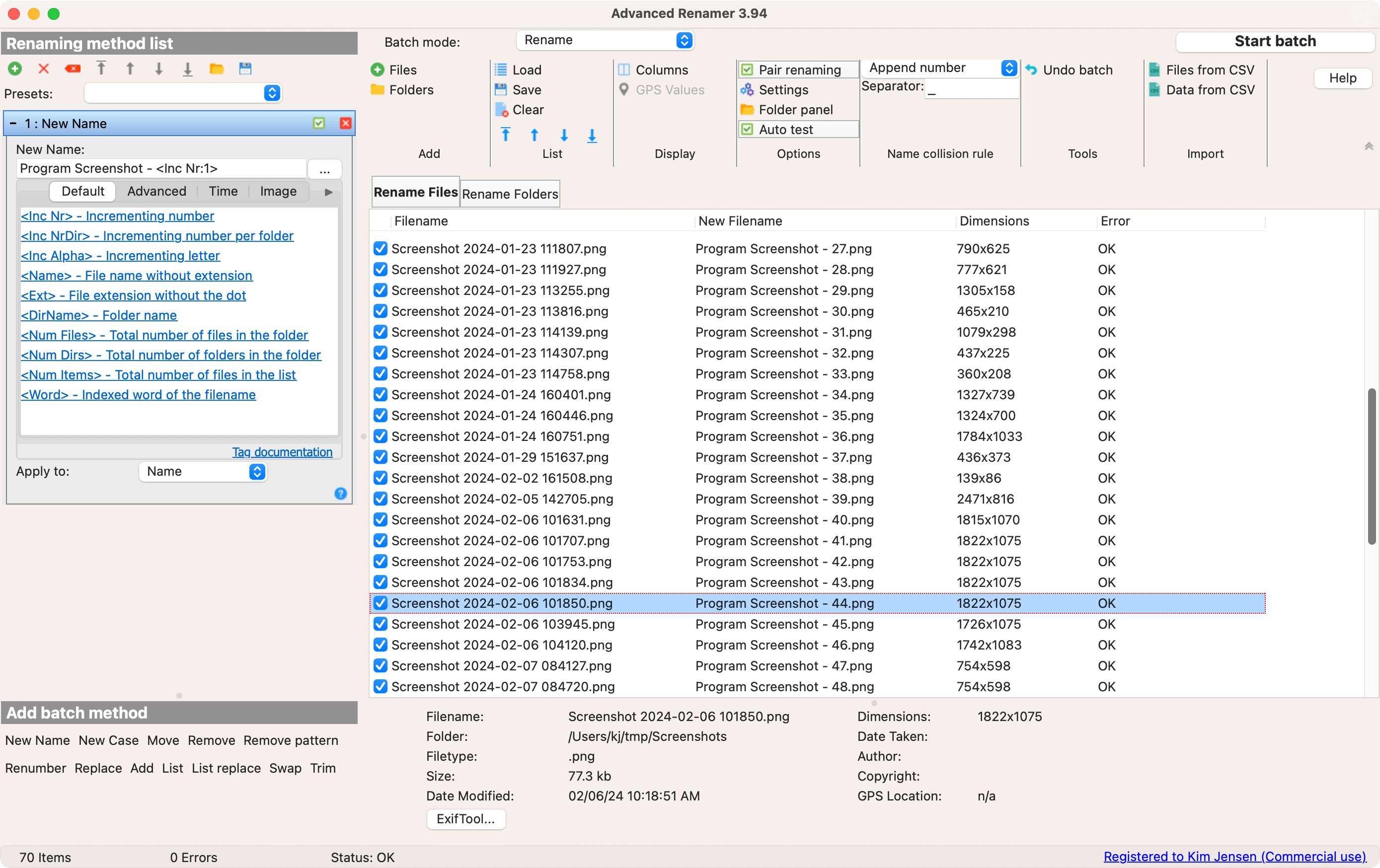 Advanced Renamer - For MacOS